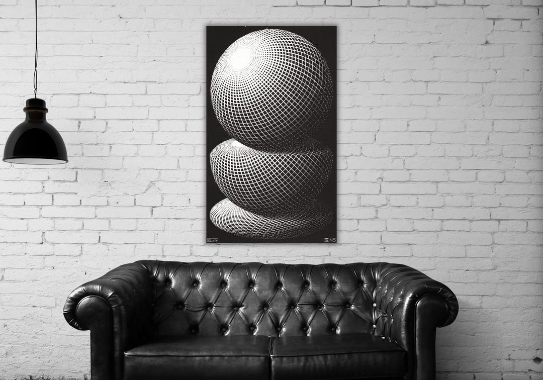 Three Spheres M C Escher 1946 Canvas Print Art,m.c. Escher’s World ...