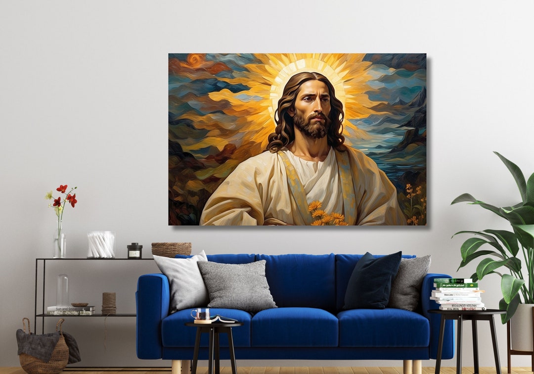 Jesus Portrait Canvas,jesus Christian Wall Art,jesus Decor,jesus Wall ...