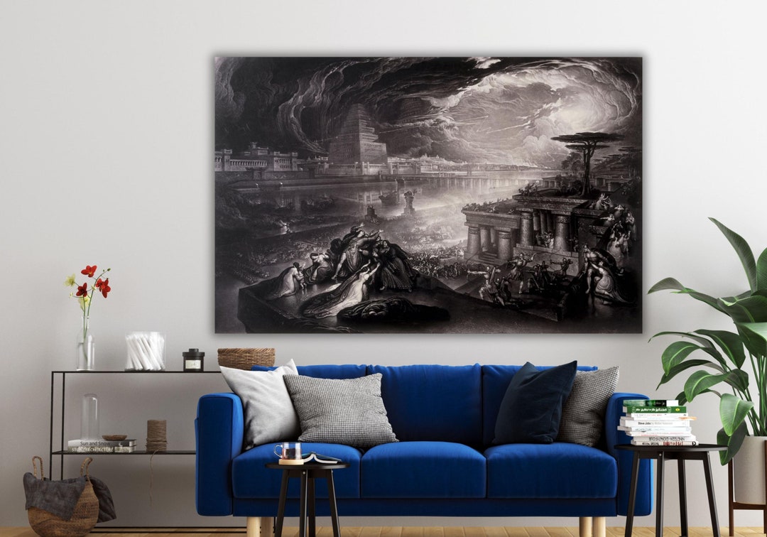 John Martin Fall of Babylon Painting Canvas, John Martin Painting, John ...