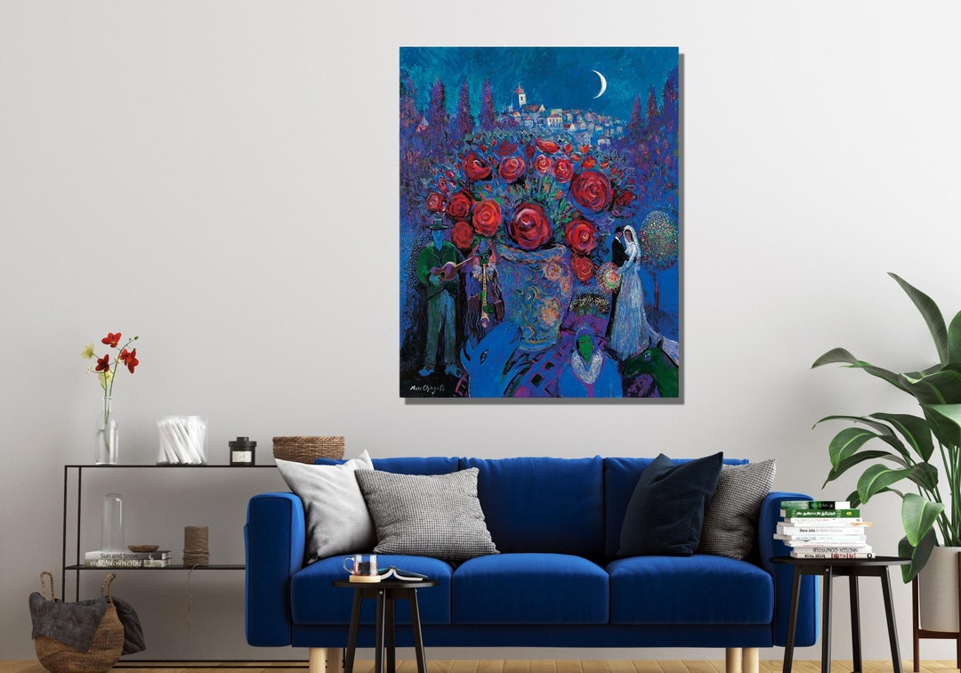 Marc CHAGALL Roses Canvas Wall Art,marc CHAGALL Canvas Poster Art ...