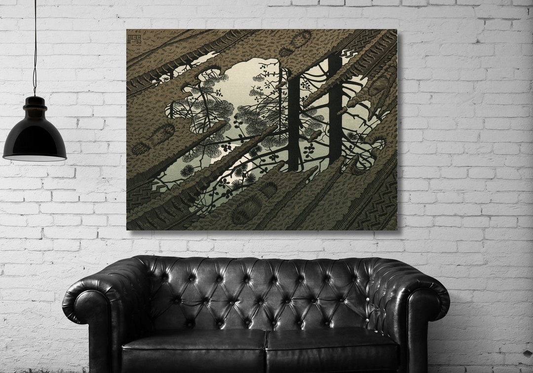 Maurits Cornelis Escher Puddle Canvas, Maurits Cornelis Escher Canvas ...