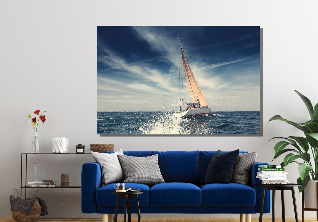 Sailboat Canvas Wall Art Sailing Regatta Yacht Regatta Print Nautical ...
