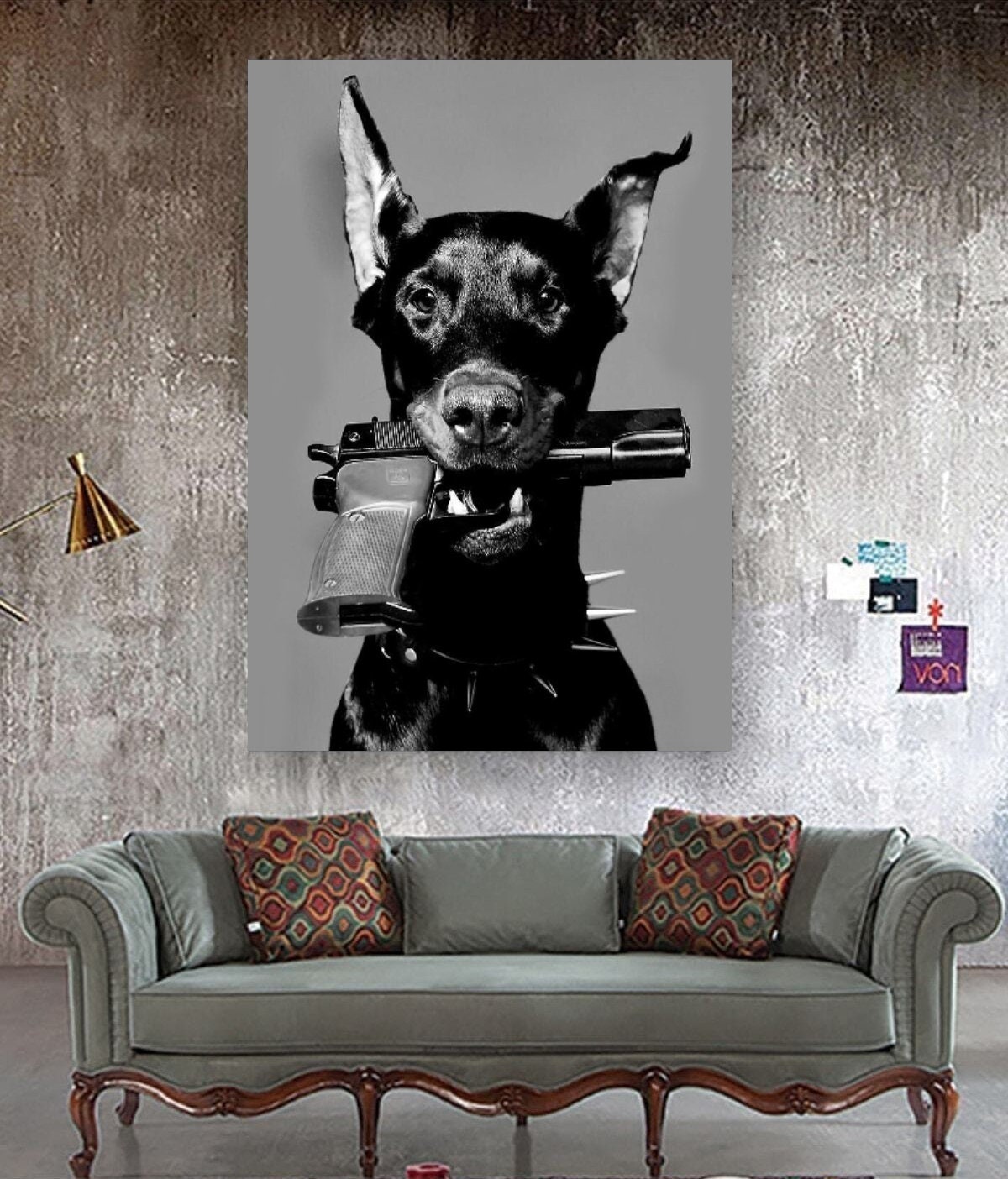 Hypebeast Modern Black White Doberman Gun Luxury Fashion - Etsy