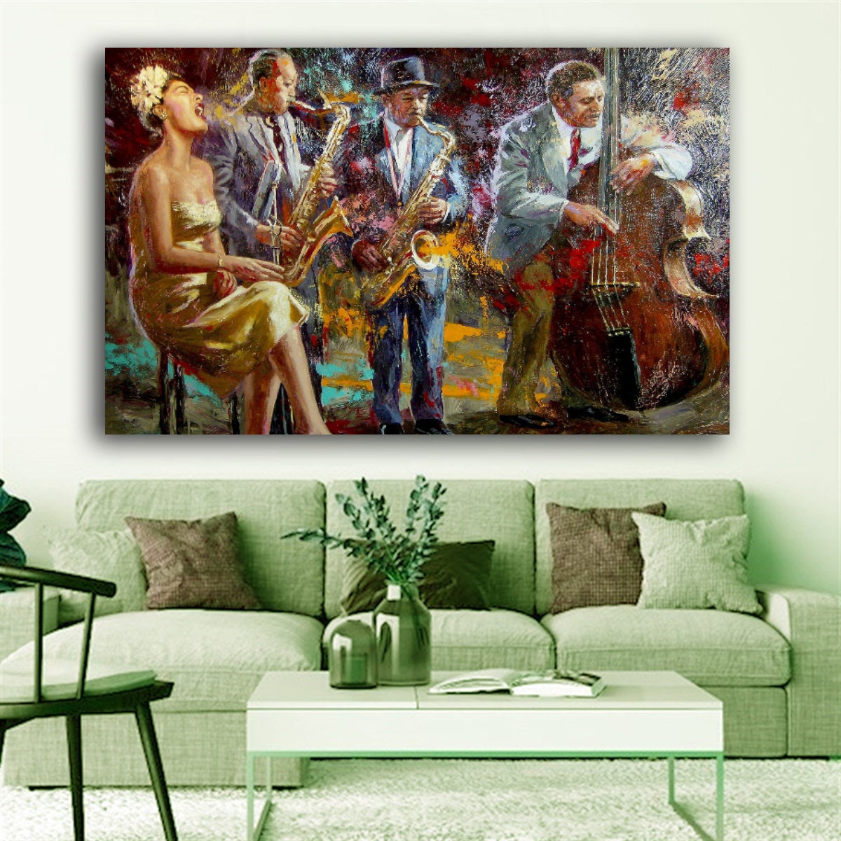 African Jazz Print Art Canvas,abstract Jazz Poster Print Art,african ...