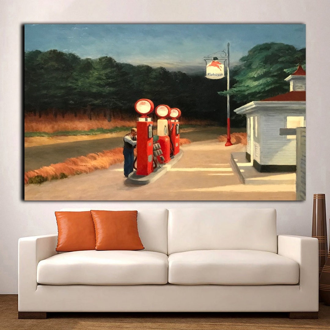1940 GAS Painting by Edward Hopper Poster Reprint American Painter Home ...