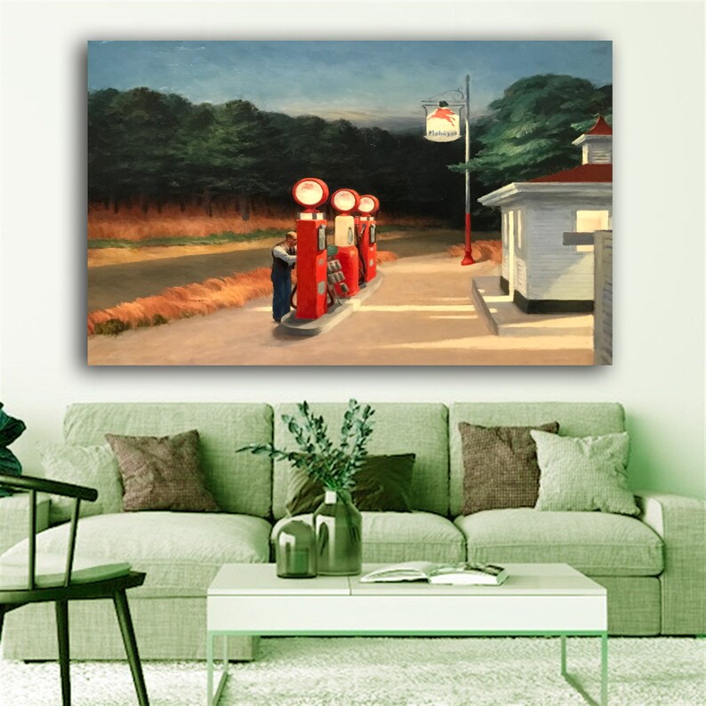 1940 GAS Painting by Edward Hopper Poster Reprint American Painter Home ...