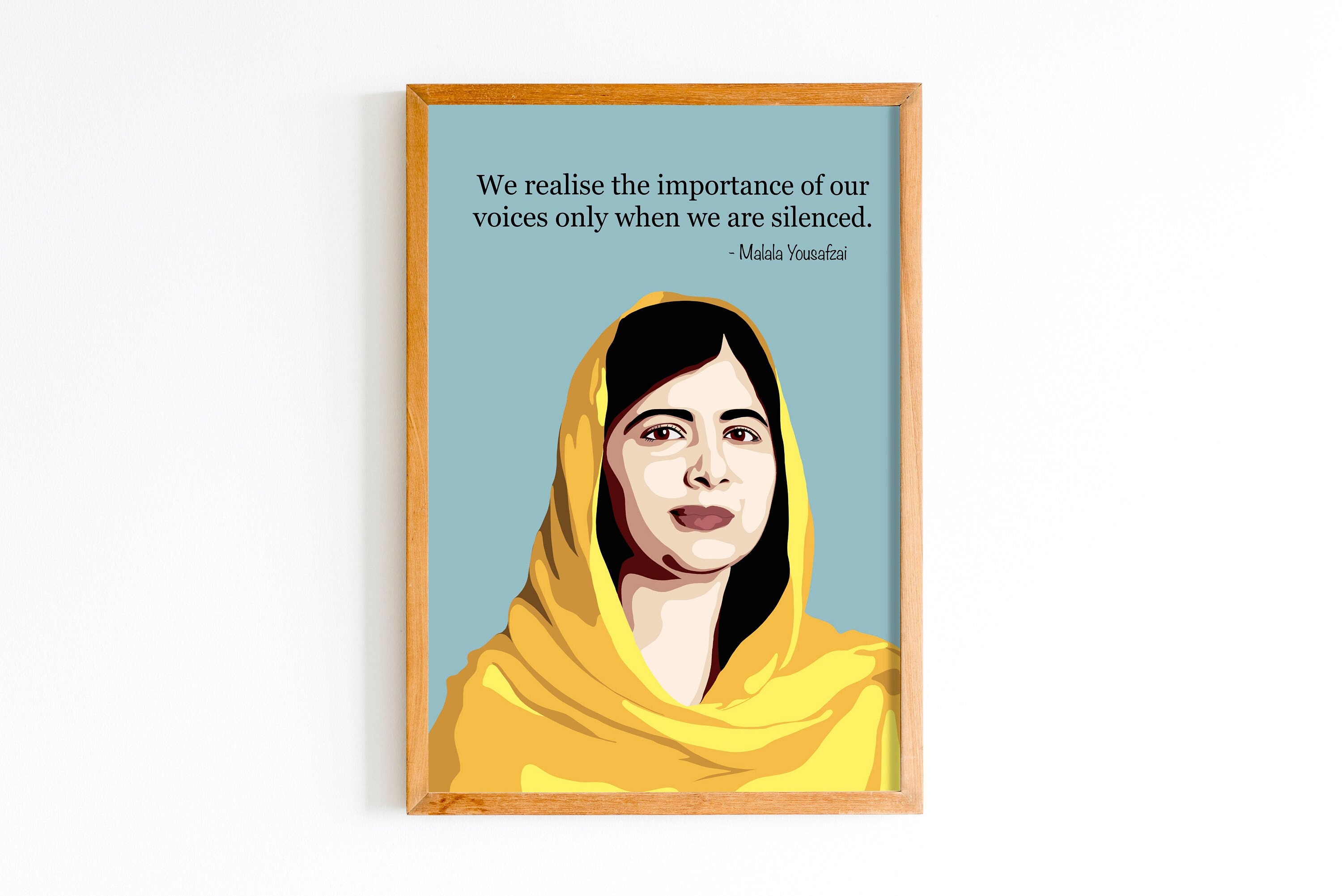Malala Yousafzai Poster Inspirational Women Poster Inspirational Quote ...