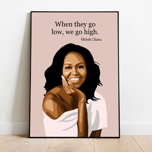 Michelle Obama Poster Women's Day Poster Inspirational Women Poster ...