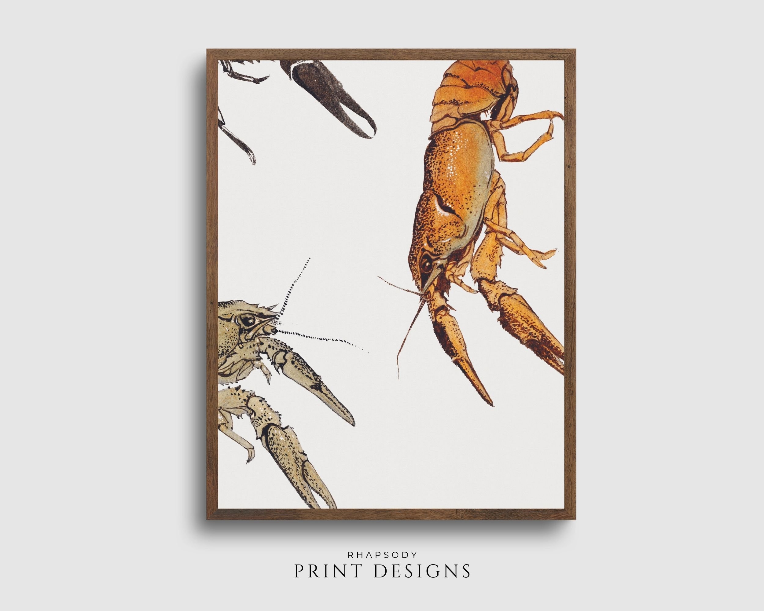 Crayfish PRINTABLE Wall Art. Unique Coastal Decor. Quirky and Fun ...