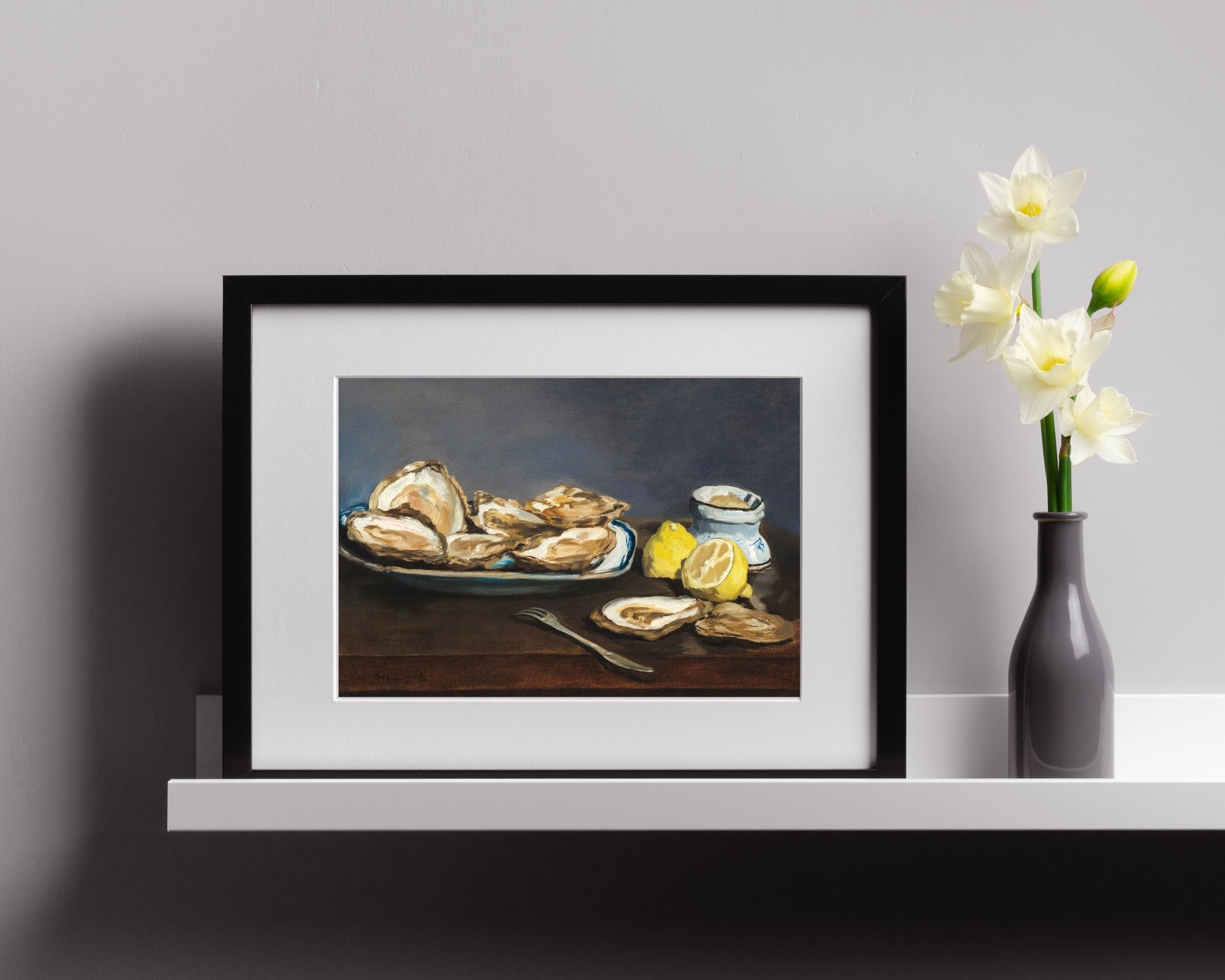 Oyster Print. Vintage Oyster Wall Art. Seafood Downloadable Kitchen ...