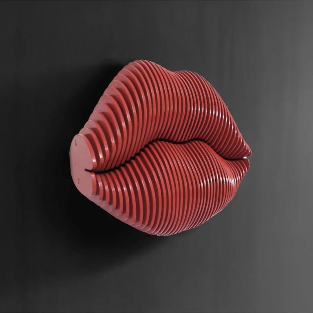 3D Parametric Red Lip Decorative Wooden Red Lip for Wall - Etsy