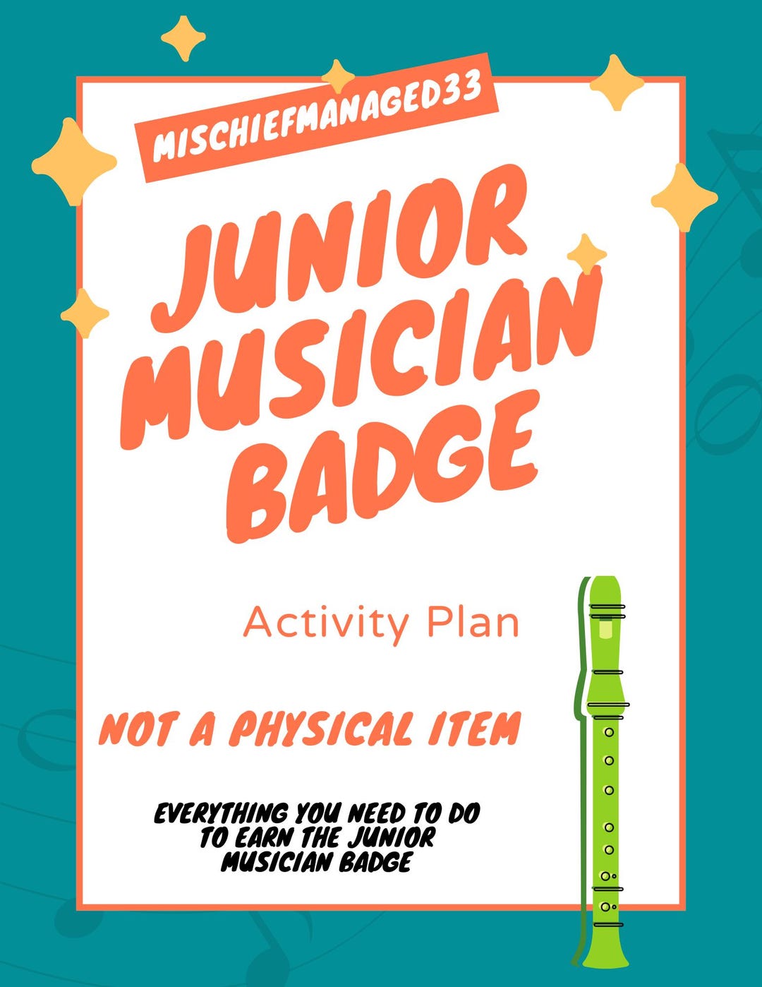 Girl Scout Junior Musician Badge Activity Plan - Etsy