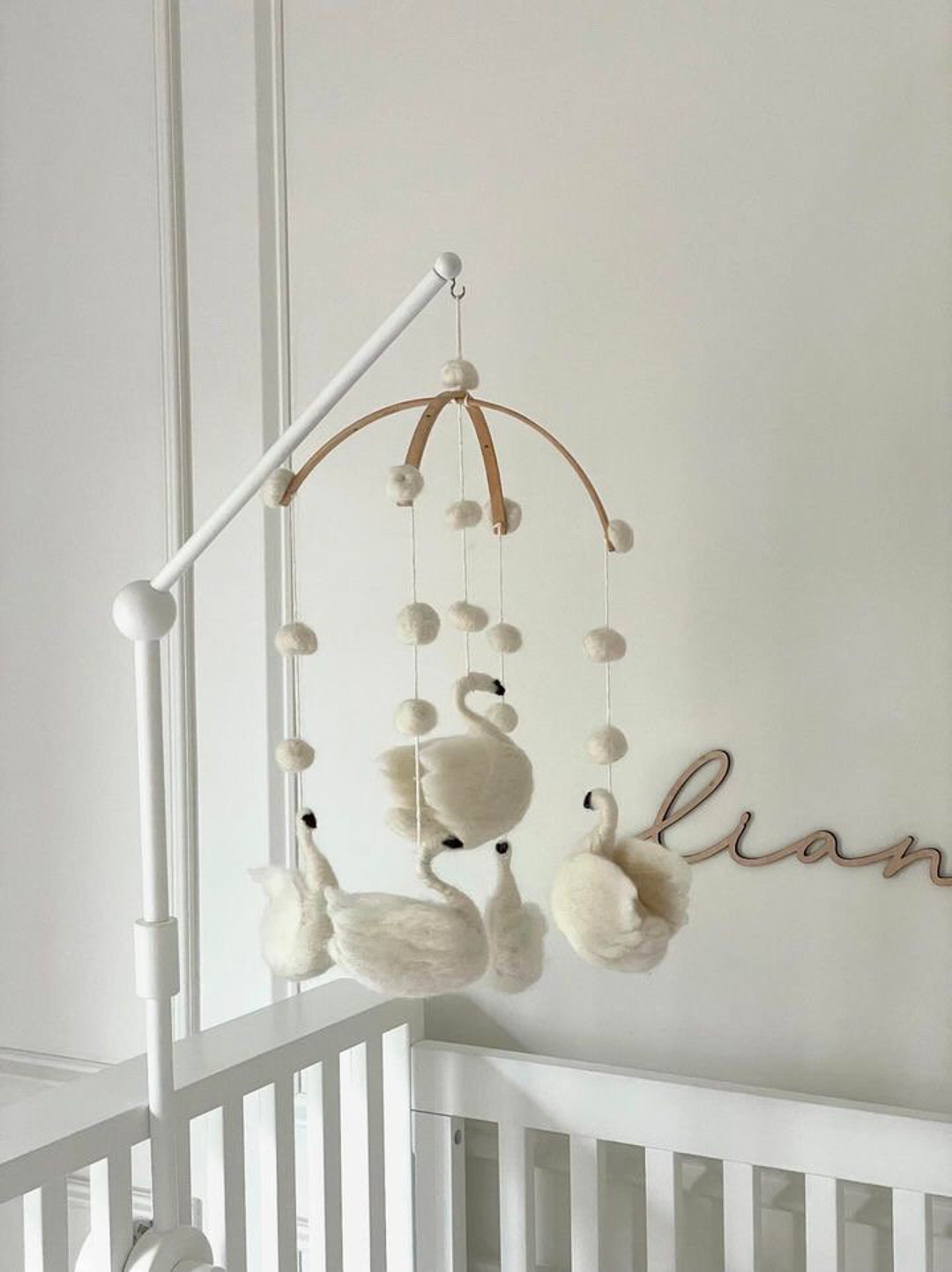 Swans Handmade Baby Molile Felt Mobile Vintage Swan Baby Mobile - Etsy