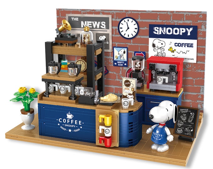 Building Blocks - Miniature Snoopy Coffee Shop - Etsy