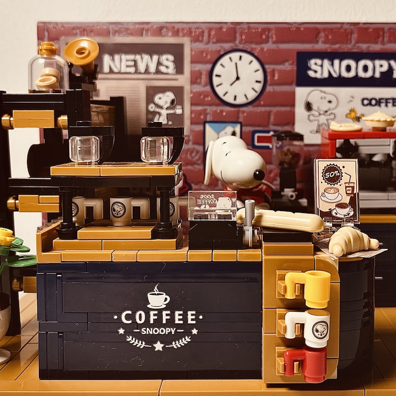 Building Blocks Miniature Snoopy Coffee Shop - Etsy