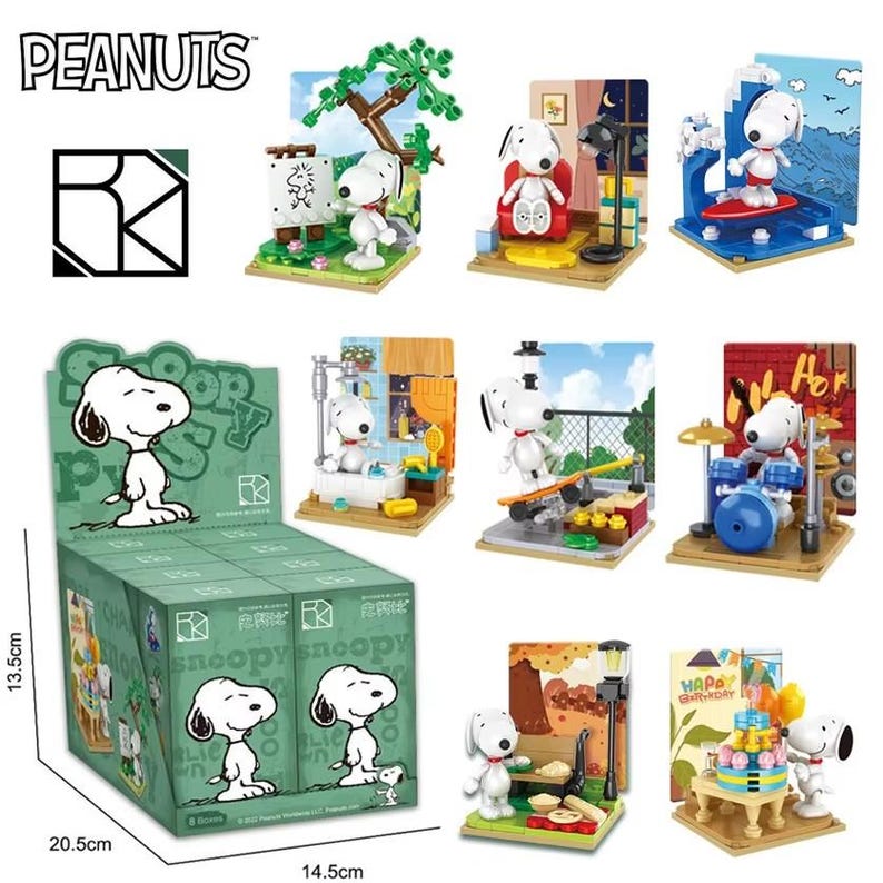 Nano Size Building Blocks Mini Block Snoopy Mini Display Brick Set ...
