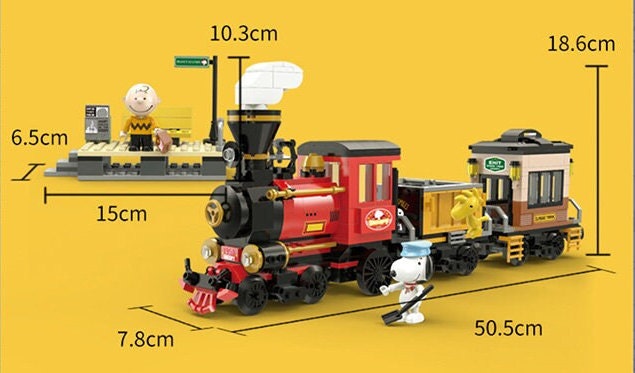 Building Blocks Miniature Snoopy Railway Train Station Bon Voyage - Etsy