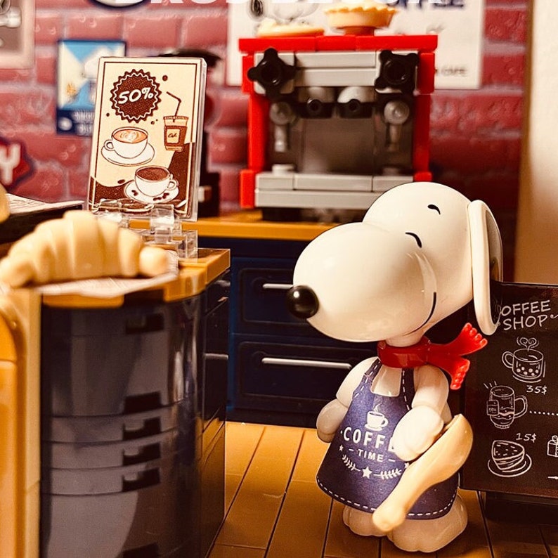 Building Blocks Miniature Snoopy Coffee Shop - Etsy