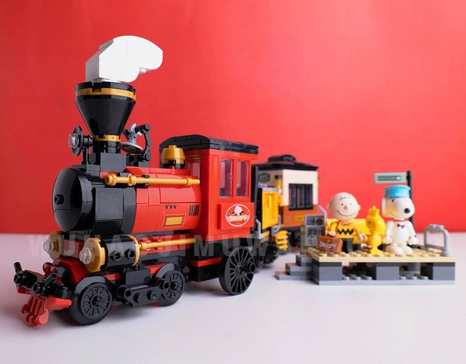 Building Blocks Miniature Snoopy Railway Train Station Bon Voyage - Etsy