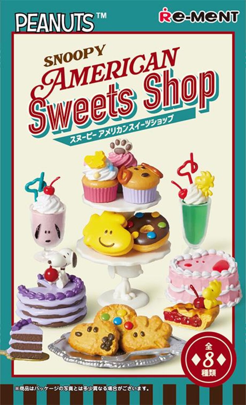 Re-ment Dollhouse - Miniature Snoopy American Sweets Shop - Single Box ...