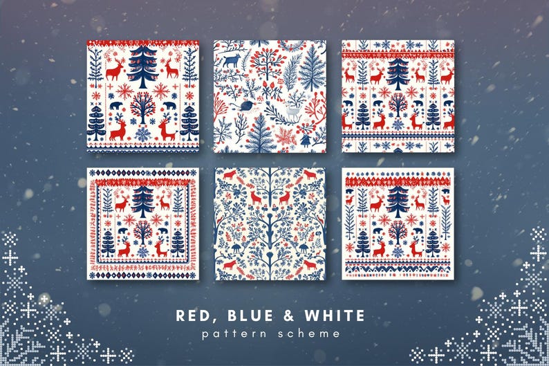 Winter Blue Seamless Digital Paper | Christmas Pattern | Scrapbook ...