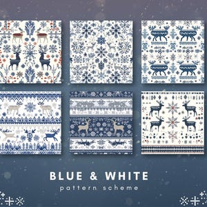 Winter Blue Seamless Digital Paper | Christmas Pattern | Scrapbook ...