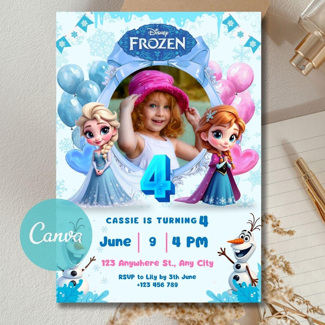 Frozen Birthday Invitation | Editable Digital Template | Princess Elsa ...