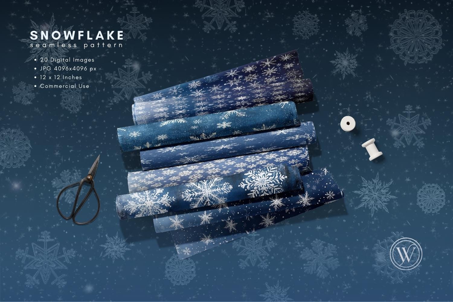 20 PNG Snowflake Bundles Pattern Winter Snowfall Backgrounds | Frosty ...