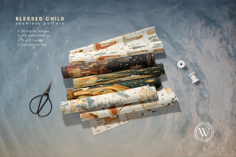 20 PNG Blessed Child Nativity Seamless Pattern Christmas Religious ...