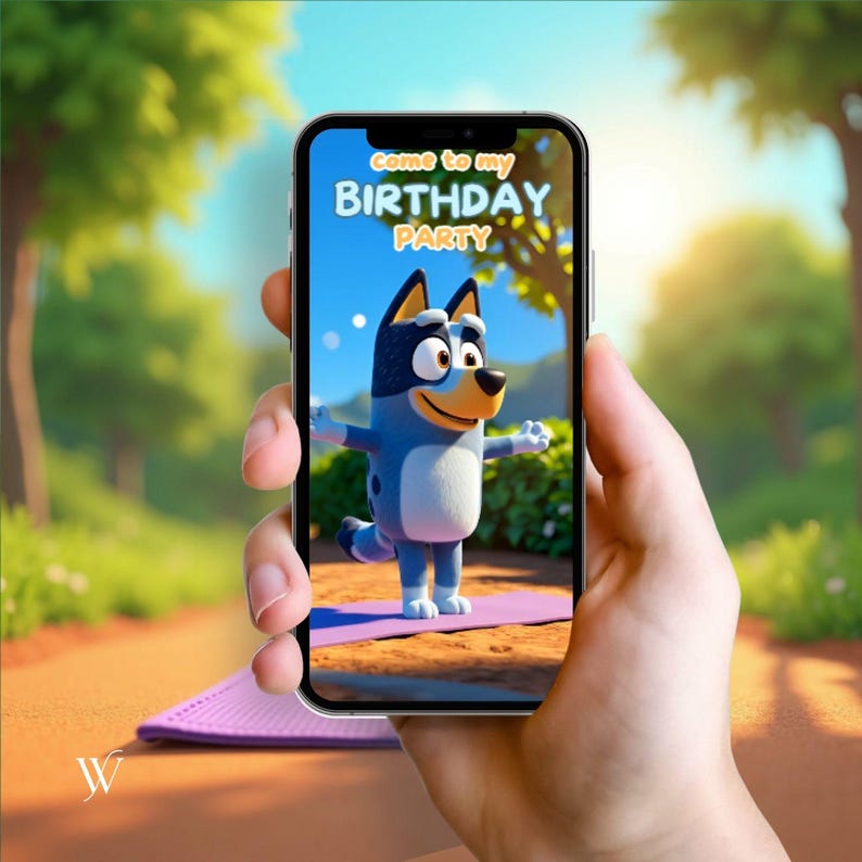 Bluey Birthday Video Invitation | Editable Digital Kids Party Evite ...