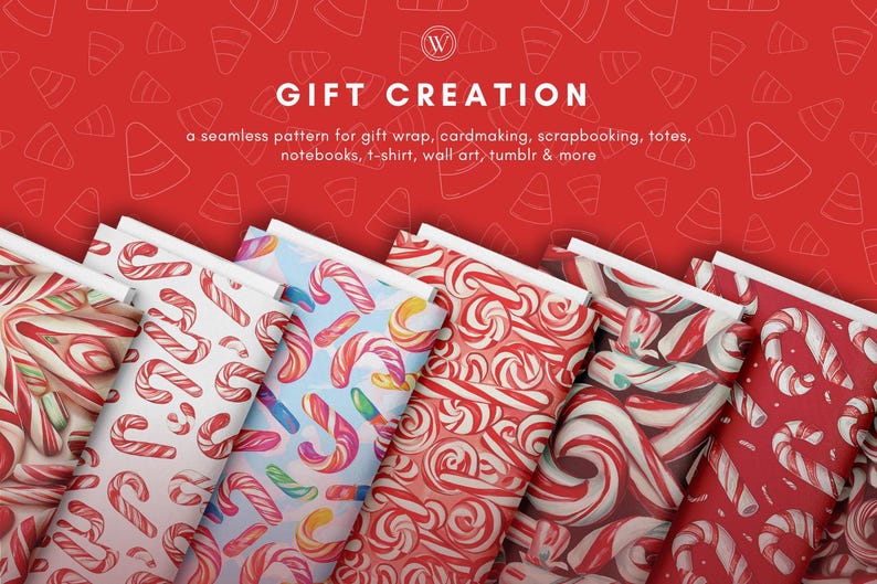 Candy Cane & Peppermint Twister Seamless Pattern | 20 Christmas Digital ...