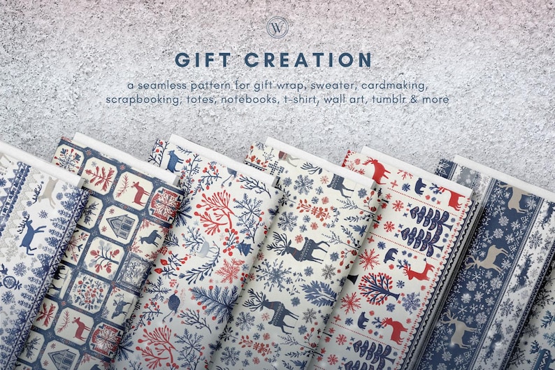 Winter Blue Seamless Digital Paper | Christmas Pattern | Scrapbook ...