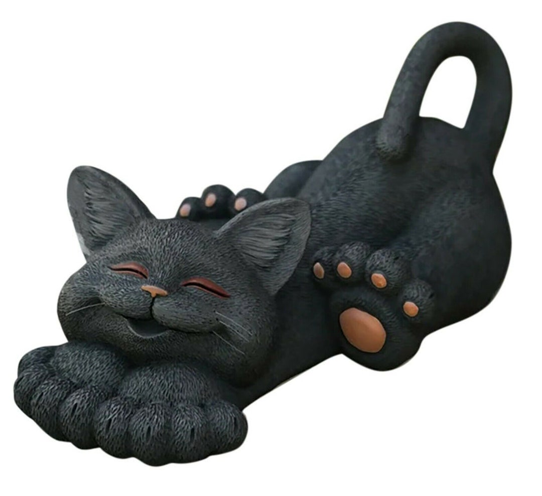 Cat Sculpture Lounging Garden Art Statue Outdoor Indoor - Etsy