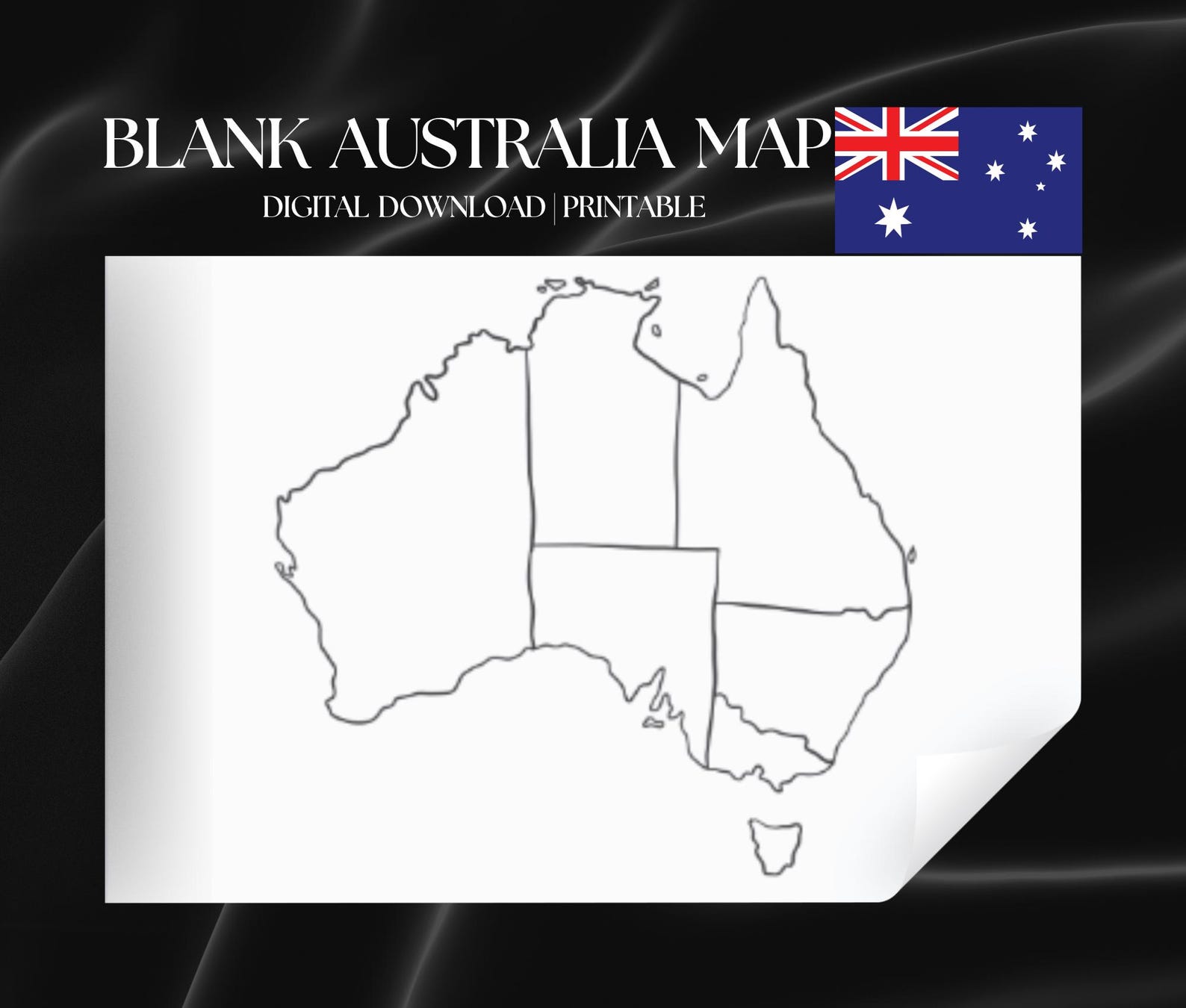 Printable Blank Australia Map | Educational Australia Map for Kids ...