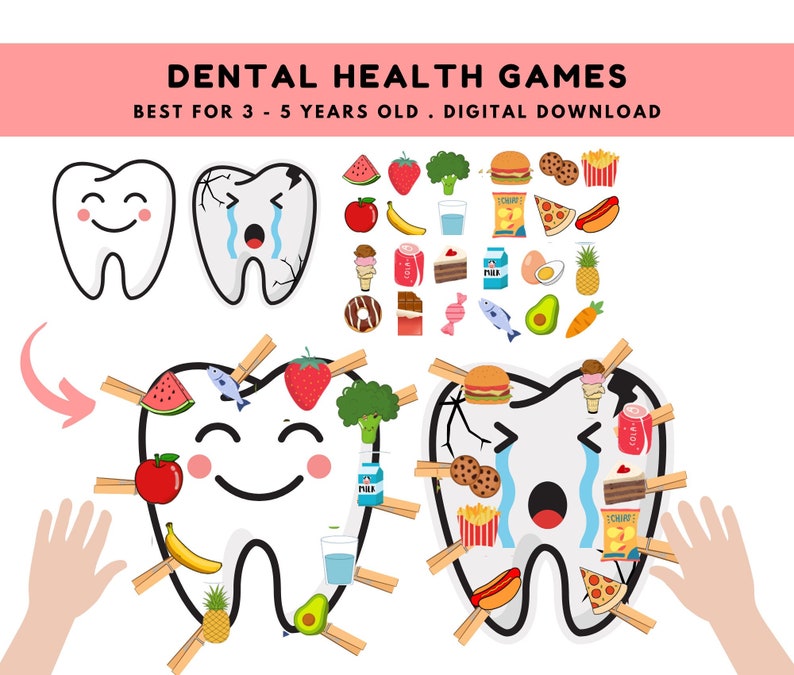 Dental Health Game Printable PDF, Preschool Toddler Tooth Activity ...