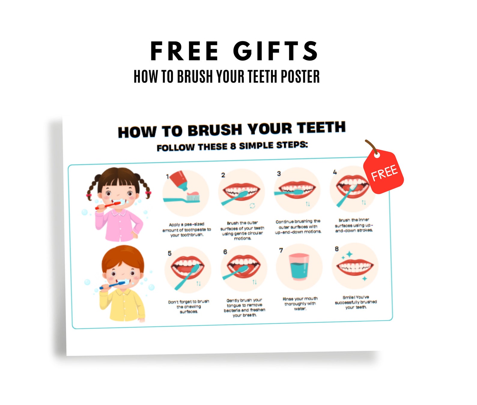 Dental Health Game Printable: Kids Teeth Brushing Practice (digital ...