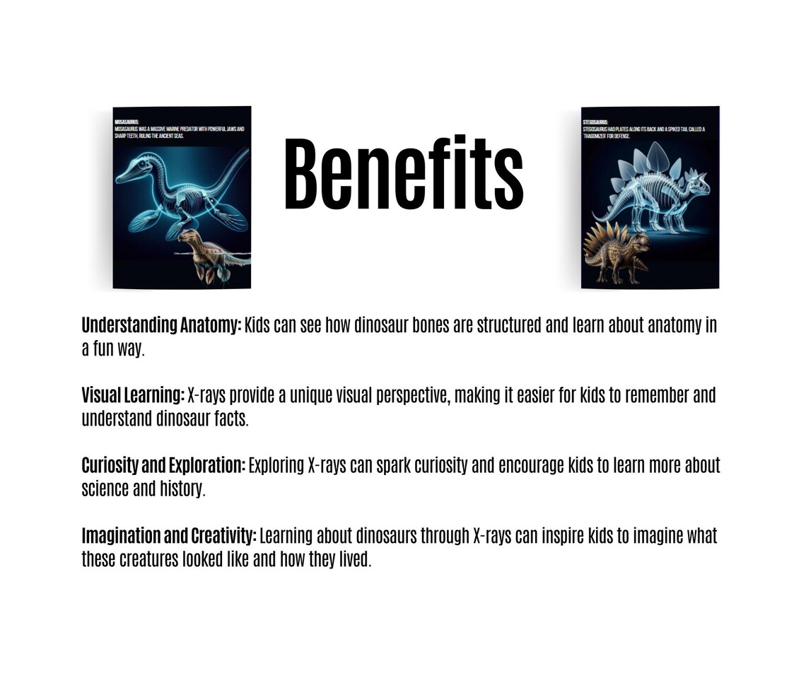 Dinosaur X-ray Printables: Kids Pretend Play, Anatomy Activity (digital ...