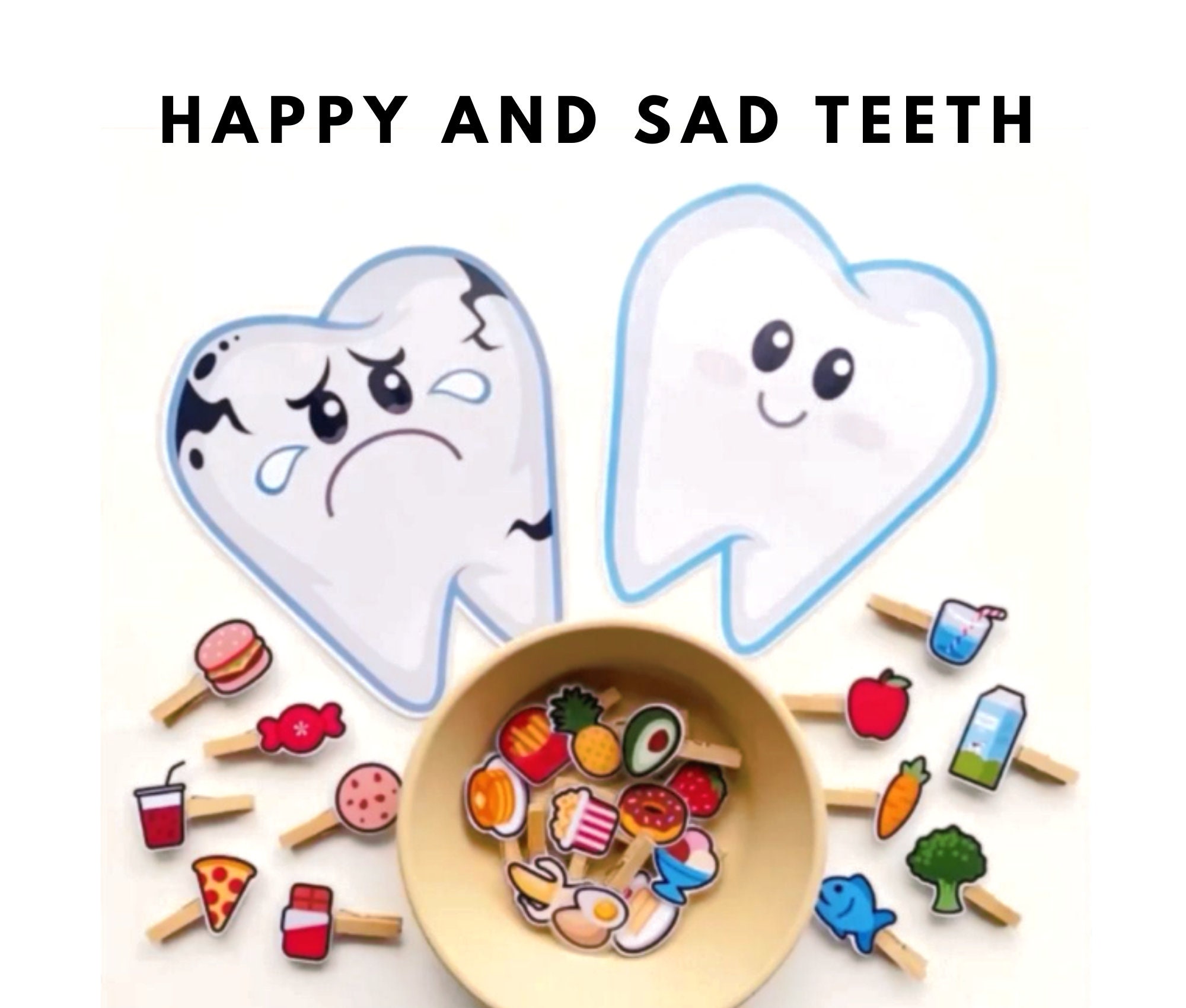Dental Health Game Printable PDF, Preschool Toddler Tooth Activity ...