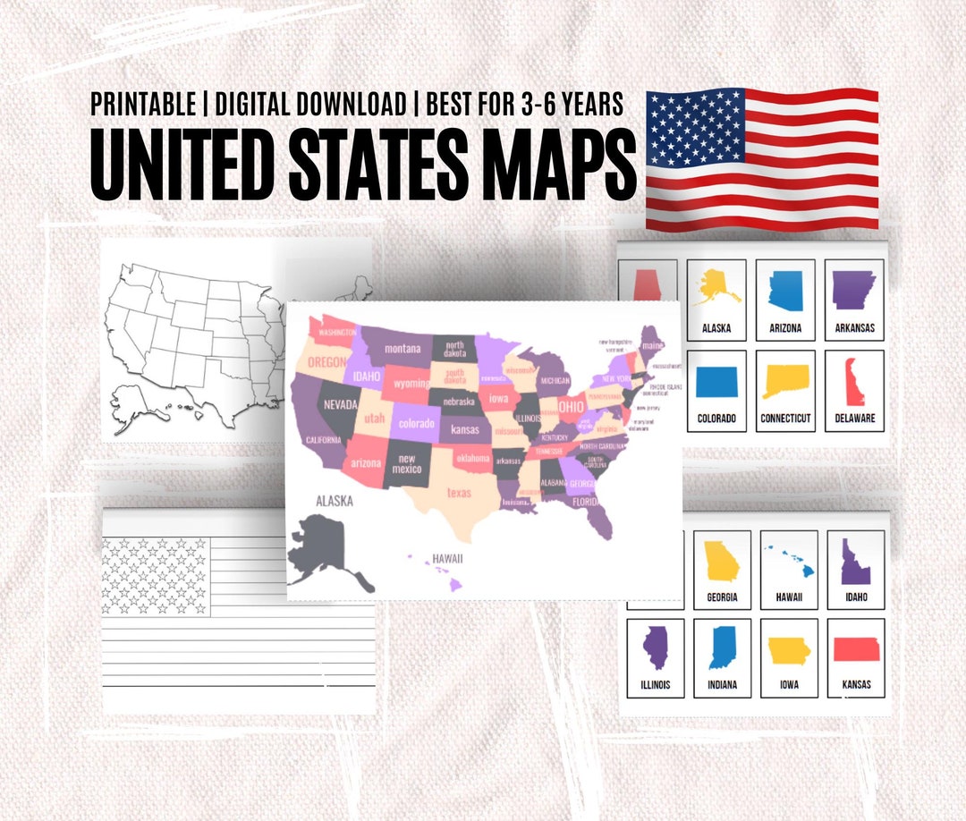 USA Maps & Capitals Activity Set: Homeschool Geography (digital ...