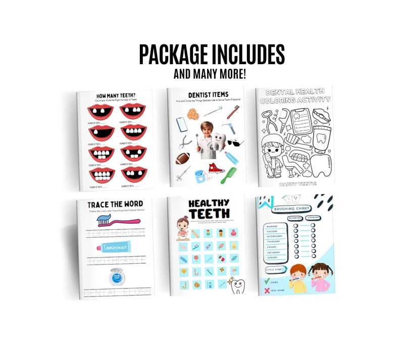 Dental Health Activity Printable PDF, Preschool Toddler Tooth Activity ...