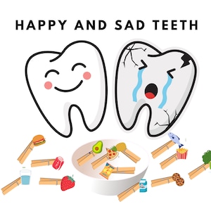 Dental Health Game: Happy Sad Tooth Sorting Activity (digital Download ...