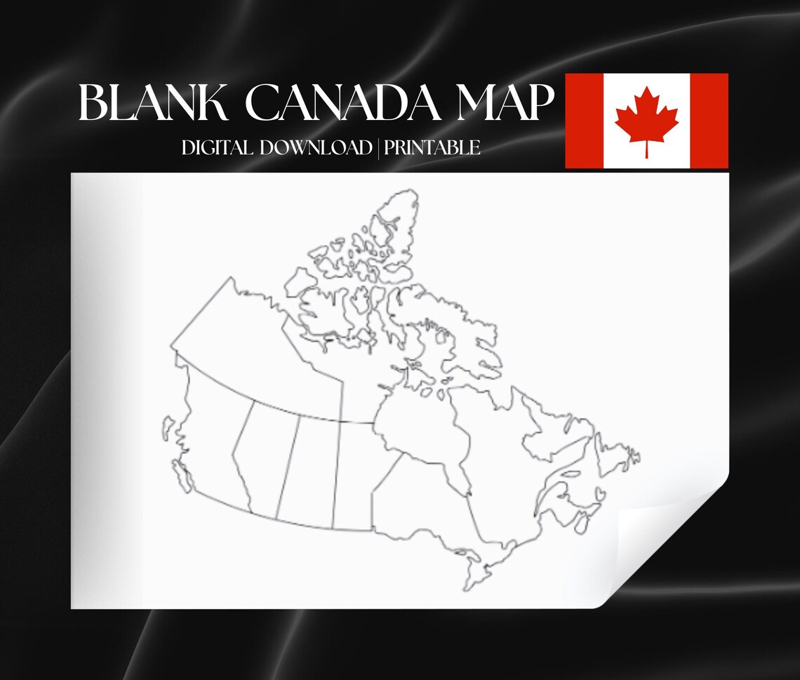Printable Canada Map: Educational Coloring Page (digital Download) - Etsy