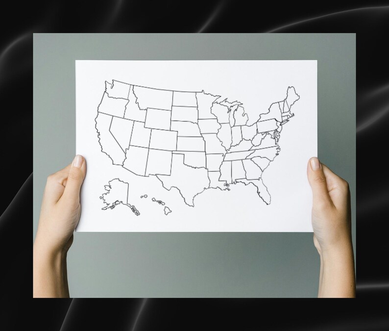 Printable Blank US Map | Educational Map for Kids | USA Coloring Page ...