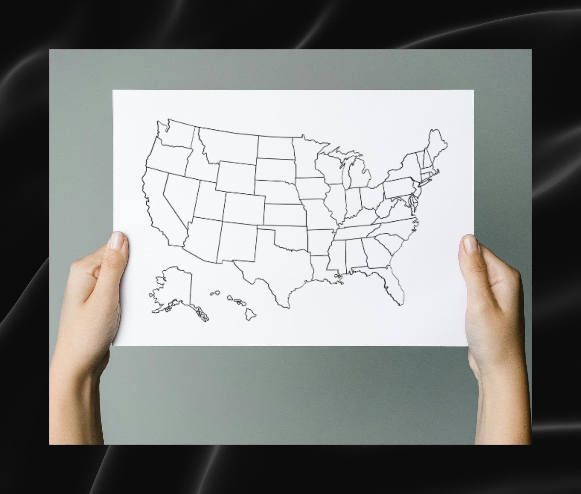 Printable Blank US Map | Educational Map for Kids | USA Coloring Page ...