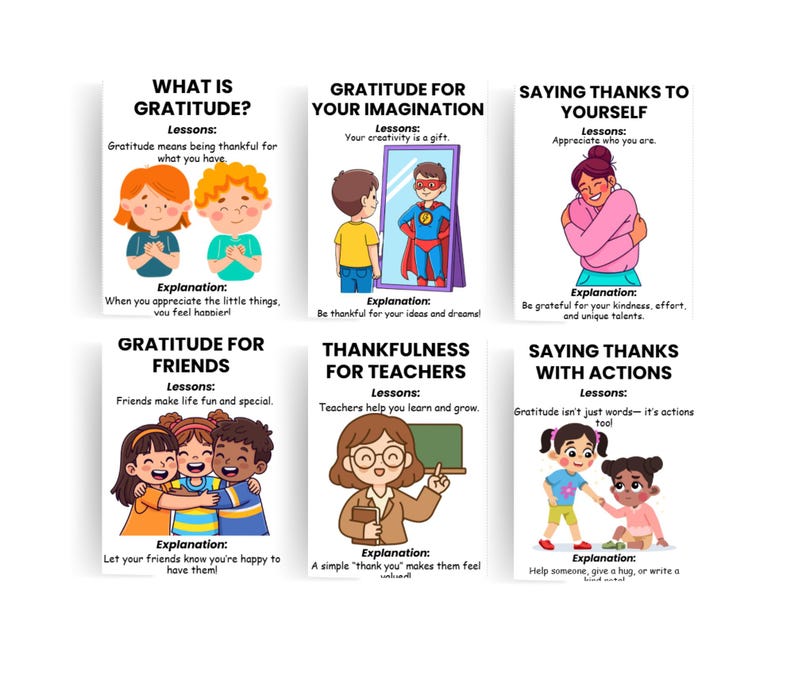Kids My Gratitude Printables, Kids Social Skills (digital Download) - Etsy
