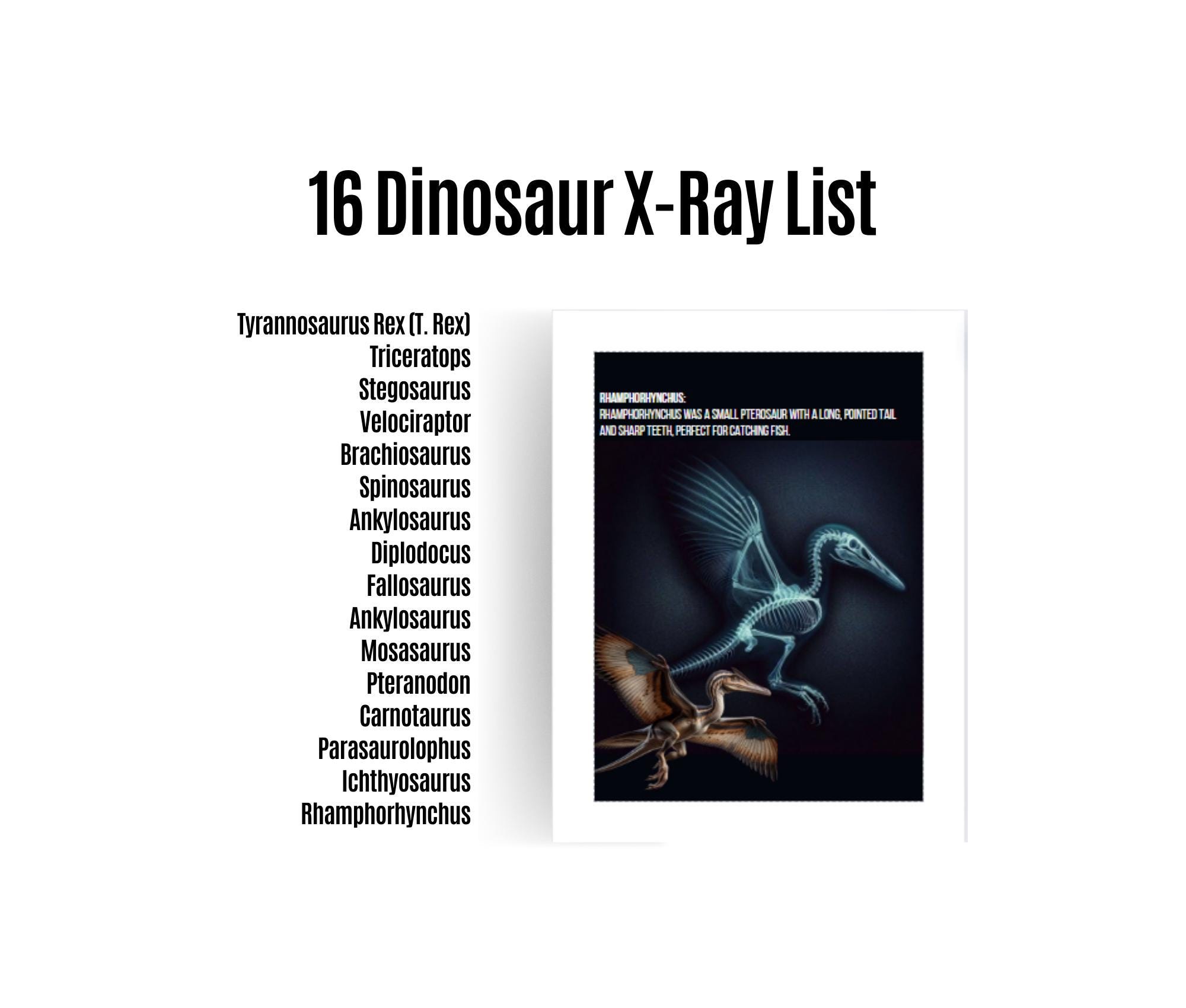 Dinosaur X-ray Printables: Kids Pretend Play, Anatomy Activity (digital ...
