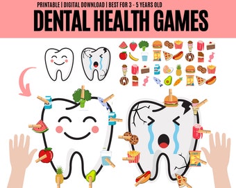 Dental Health Game Printable PDF, Preschool Toddler Tooth Activity ...