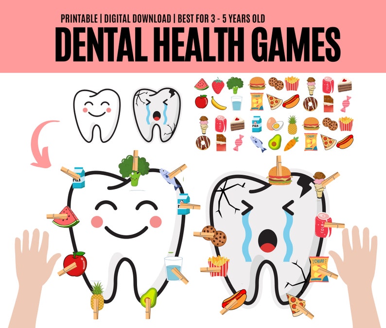 Dental Health Game: Happy Sad Tooth Sorting Activity (digital Download ...