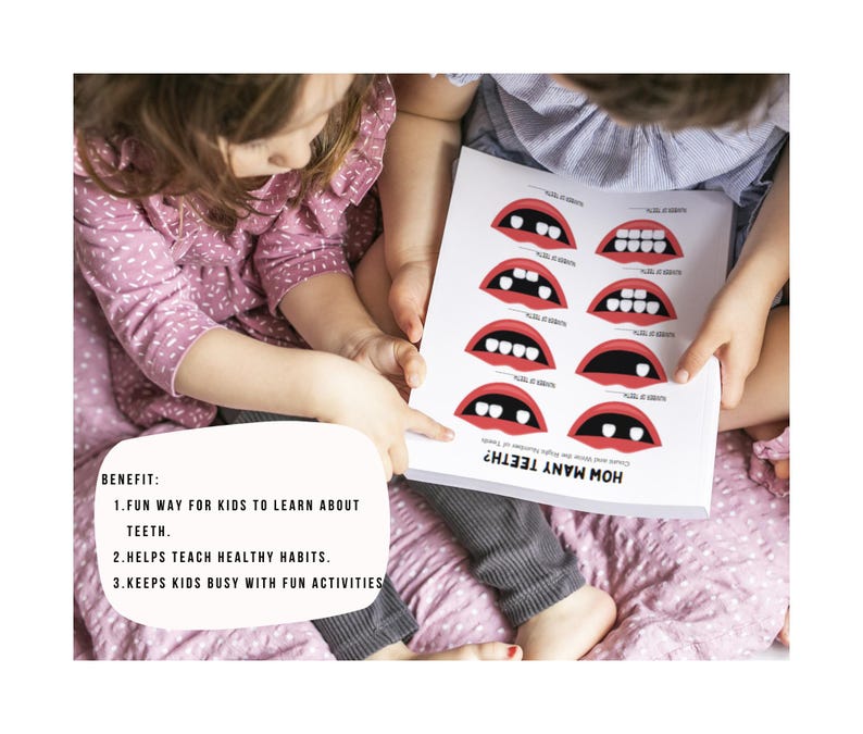 Dental Health Activity Printable PDF, Preschool Toddler Tooth Activity ...