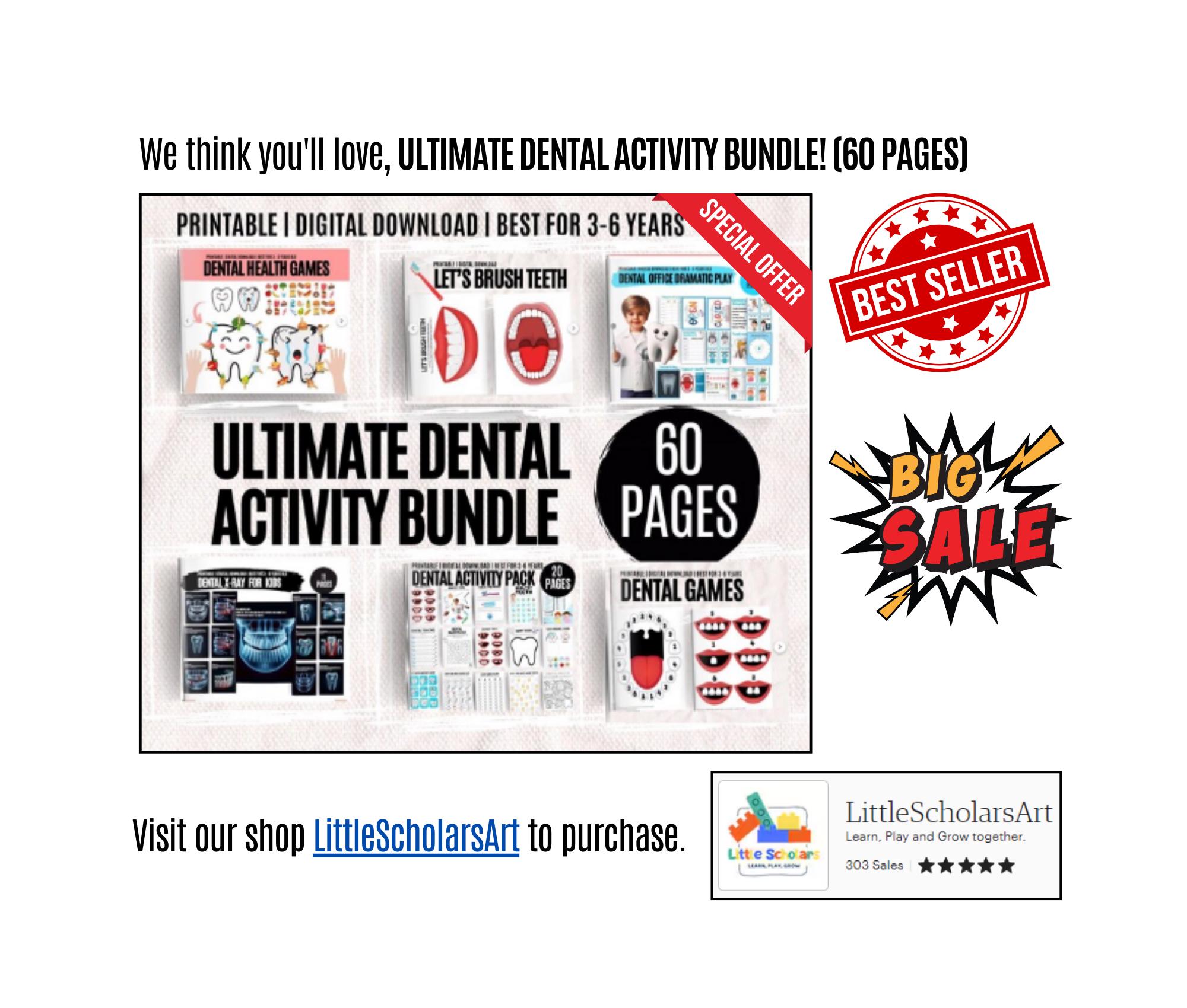 Dental Health Game Printable: Kids Teeth Brushing Practice (digital ...